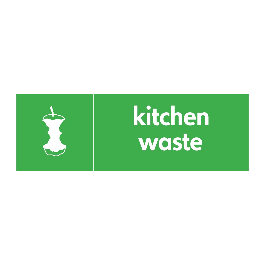 Kitchen waste with icon sign | British Safety Signs