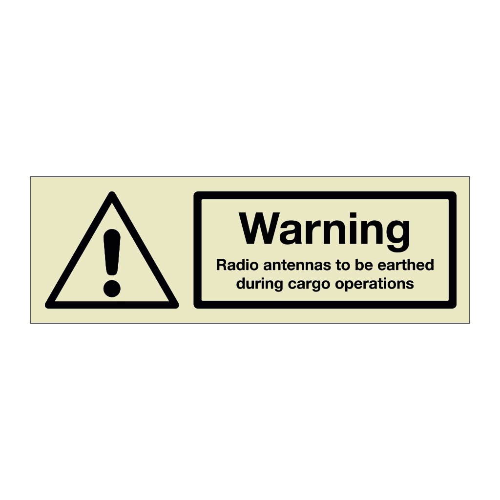 Warning Radio antennas to be earthed (Marine Sign) | British Safety Signs